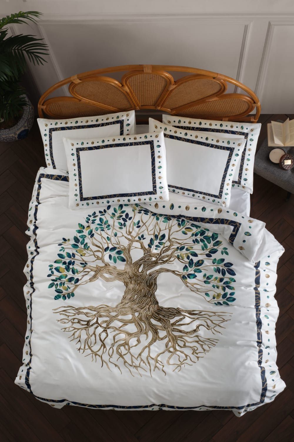 Pamuk Saten Nevresim Takımı Yggdrasill - mutlumikrop.com