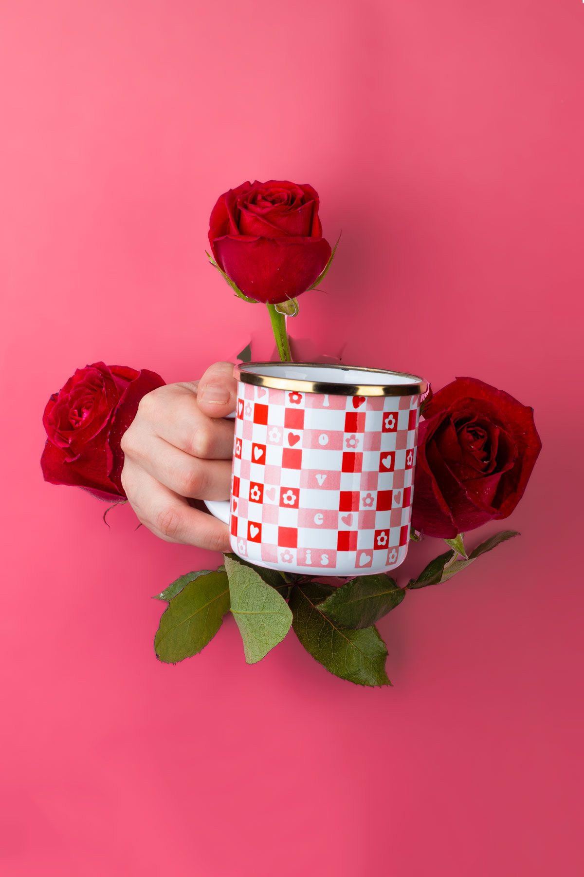 Emaylab Love is Blind Emaye Kupa - mutlumikrop.com