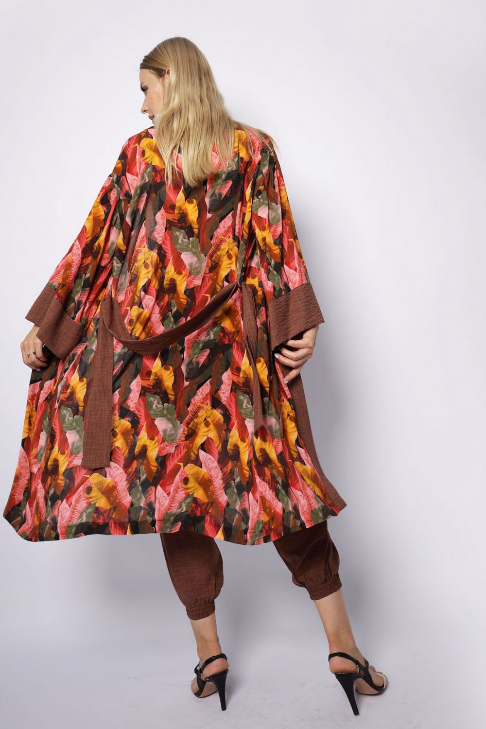 Katre Kök Boya Kumaş Kimono Ve Şalvar Takım - mutlumikrop.com